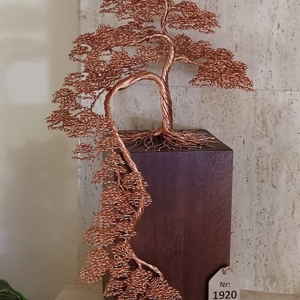 Mini Wire Bonsai Tree Made of Copper | Engraved Dedication | Luxury ...