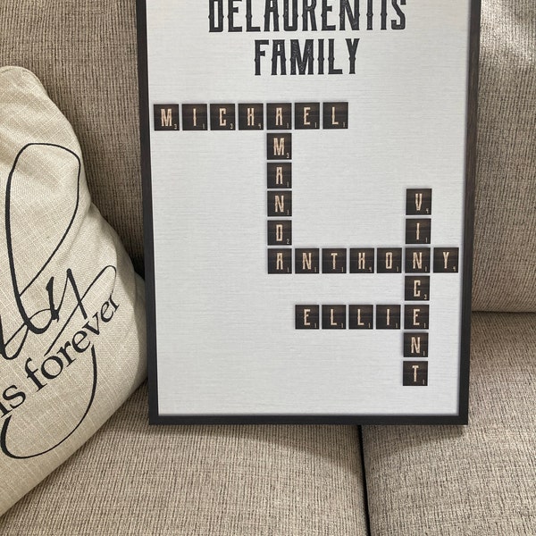 Custom Family Name Sign | Crossword Name Sign Puzzle | Last Name Sign ...
