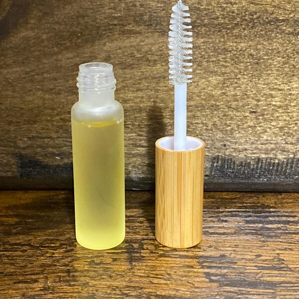 Empty Frosted Glass Mascara Tube - 8ml Bottle Spoolie Wand Bamboo ...