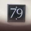 Square Solid Cast Resin House Number Sign Various Colours Available ...