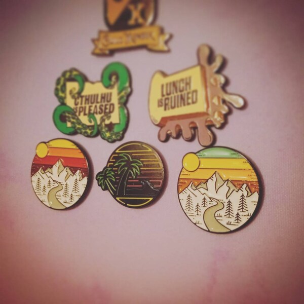 Mountain Sunset Adventure Enamel Pin - Etsy