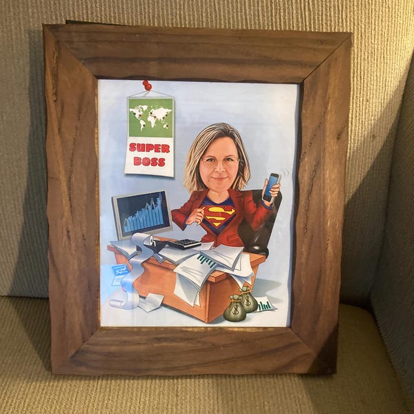 Cartoon Lady Boss Portrait, Bosses Day, Bosses Day Gift for Women, Boss ...