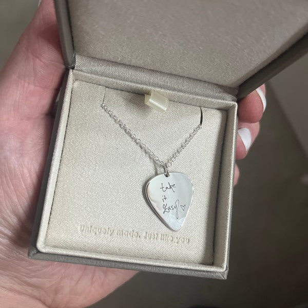 Personalised Handwriting Plectrum Necklace • Personalised Gift ...