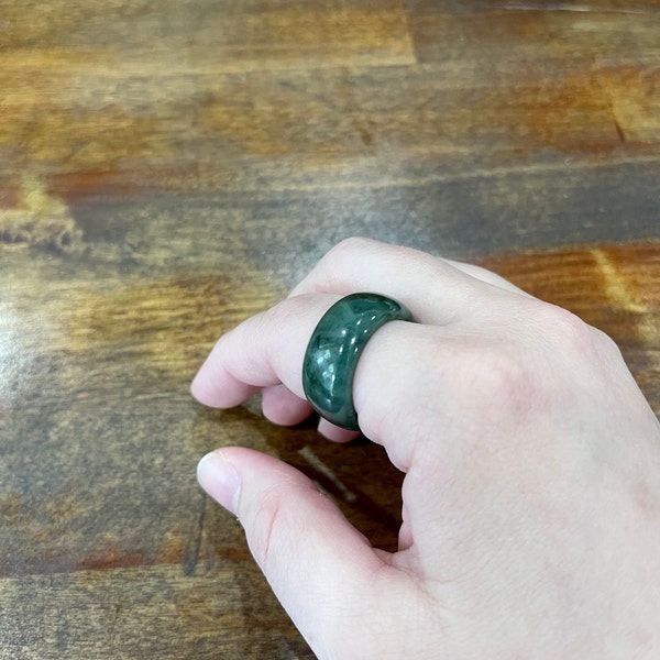 Jade Ring 18K Solid Gold Beautiful Natural Icy Jadeite in 18K Solid ...