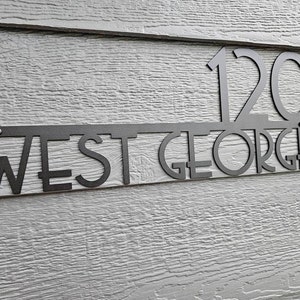 Mid Century Modern Metal House Number Sign Address Sign With Street ...