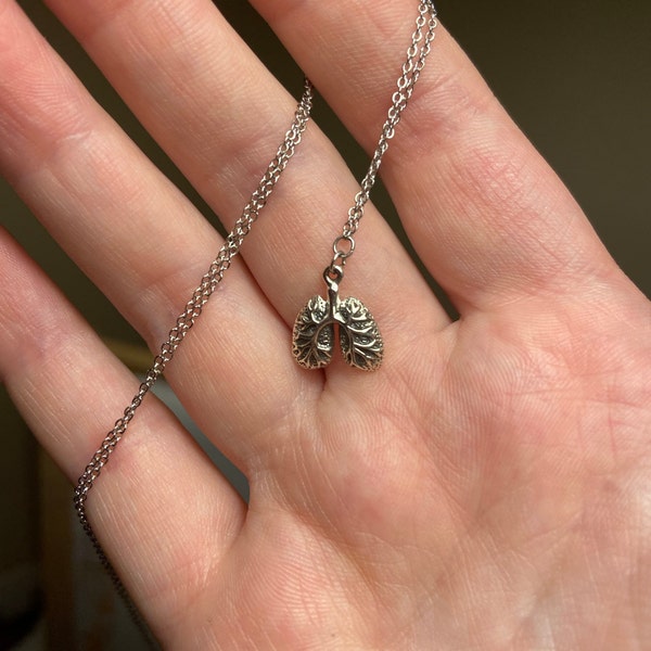 Anatomical Lungs Necklace / Lungs Jewelry / Lungs / Lung / Silver ...
