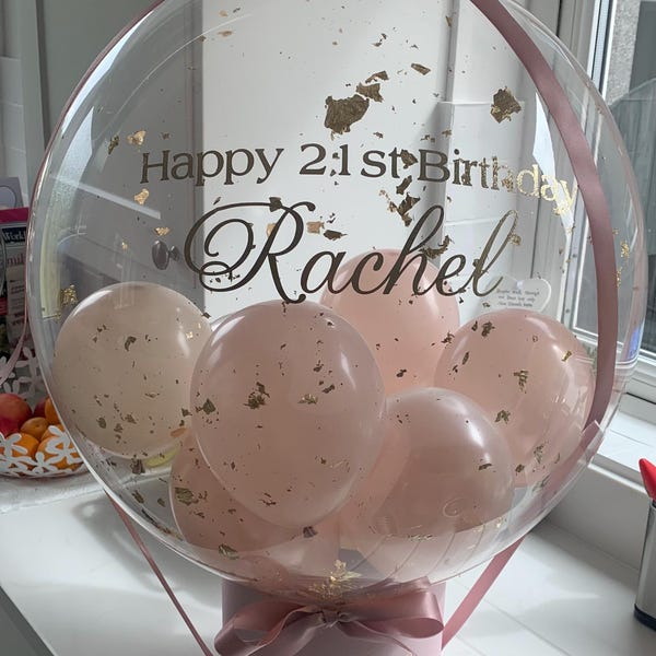 Personalised Bubble Balloon Hat Box for Birthday, Anniversary ...