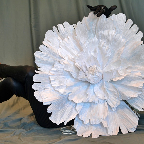 Giant Daisy Flower Wire Mesh Yarn Flowers 3 Pieces With Stem and Bases ...