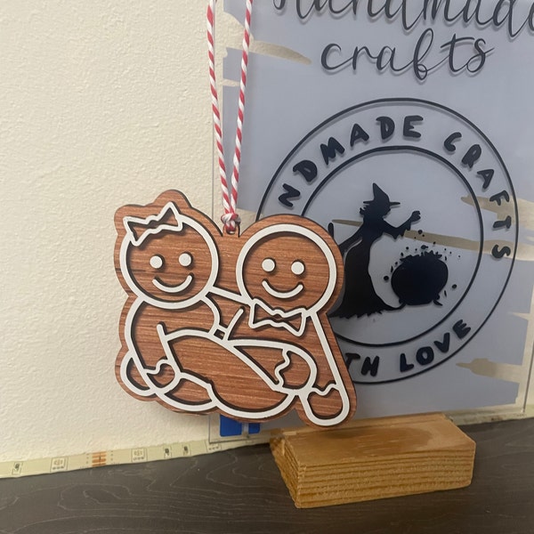 Set 2 Naughty Gingerbread Christmas Ornaments Svg Laser Cut Files
