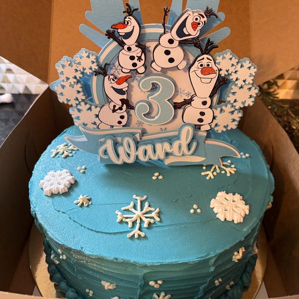 Olaf Frozen Inspired Cake Topper Shaker - Etsy