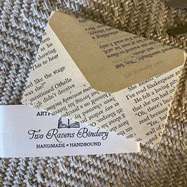 12 Handmade Envelopes Made From Vintage Book Pages, Mini Envelopes ...