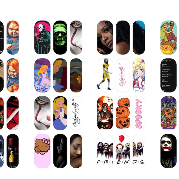 Editable Canva Waterslide Diy Nail Decal Design Templates For Letter