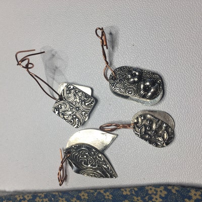 Artisan Fine Silver Earring Charms Earring Pair Silver Findings Silver ...