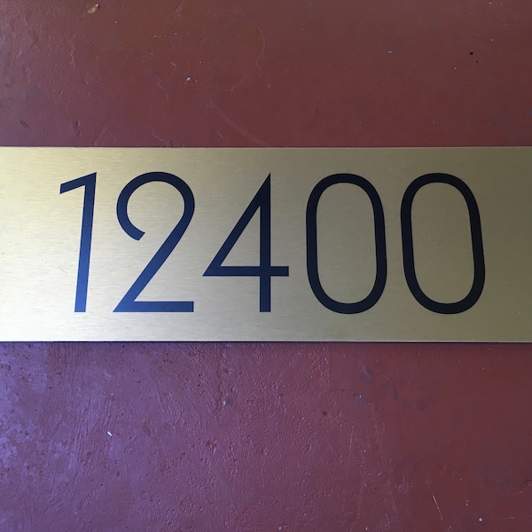 COPPER ADDRESS SIGN, Outdoor Signs, Brushed Copper Finish, Modern ...