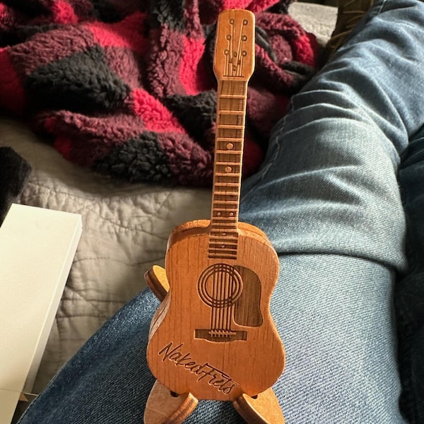 Custom Wooden Guitar Pick Box With Personalized Engraving, Unique ...