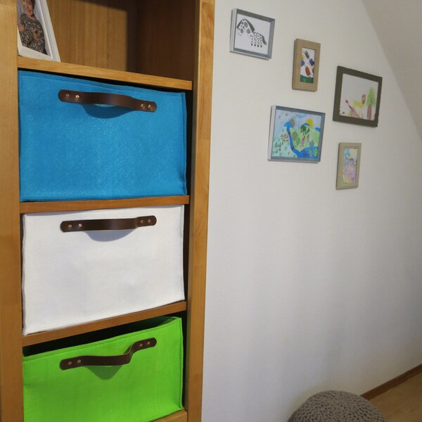 Teal Storage Basket, Teal Cube, Felt Cube, Storage Basket, Storage ...