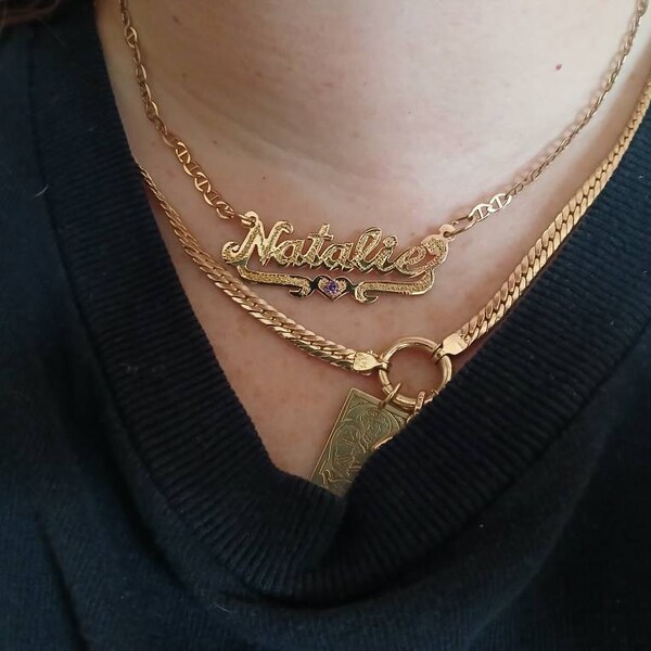 14K, 10K Solid Gold Name Pendant Diamond Cut Engraved -personalized ...