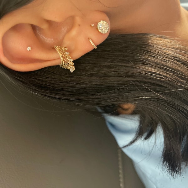 14k Solid Gold Belly Button Ring | Navel Piercing | Body Piercing ...