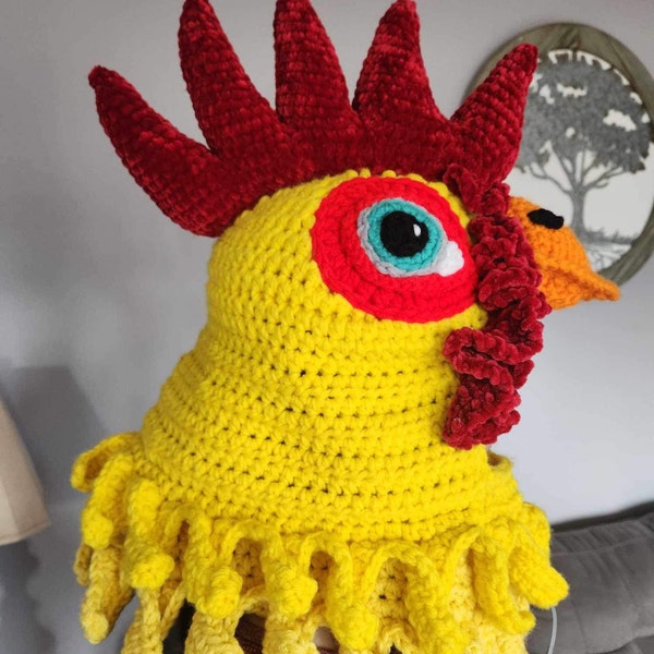 Crochet Chicken Hat Pattern DIGITAL PDF Costume Headpiece Rooster and ...
