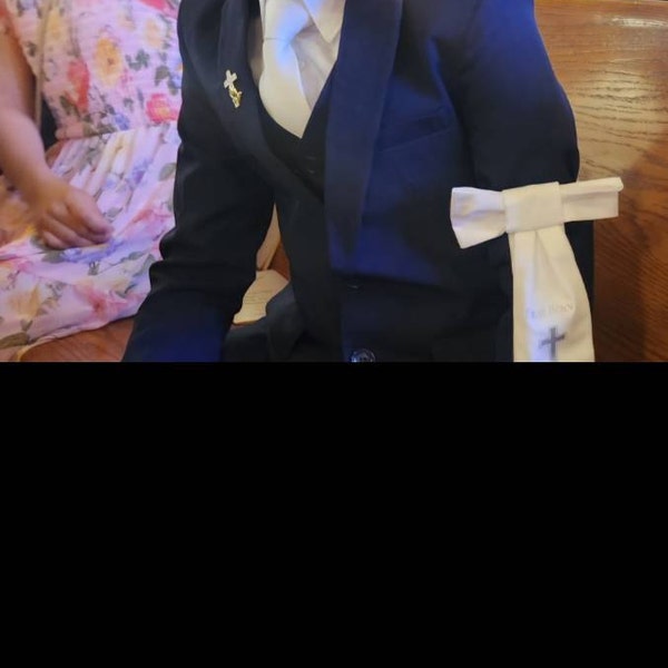 Personalized First Holy Communion Boy Arm Band: Monogrammed Muslin ...