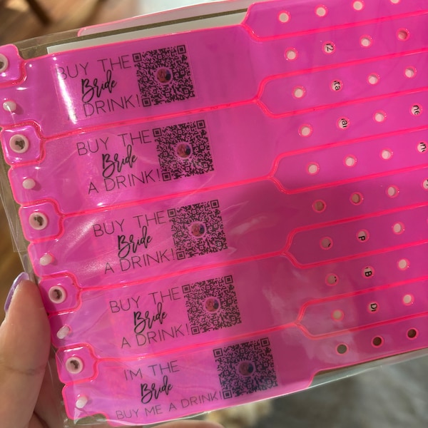 Venmo/cash App QR Code Wristbands for Bachelorette Party, Bachelor ...