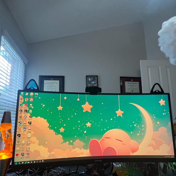 Kawaii Monitor Bows (pair) – Cute Screen Ears for Aesthetic Desk Setup ...