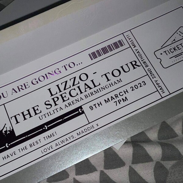 Personalised Event Foiled Ticket, Custom Souvenir Golden Foil Ticket ...