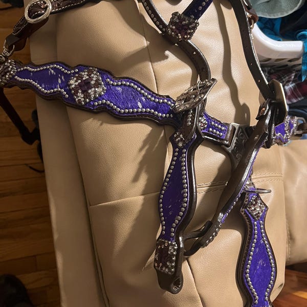 Butterfly Horse Tack, Western Leather Headstall Breast Collar Tack Set ...