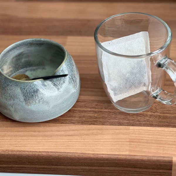 Handmade Ceramic Teabag Holder: Glazed Tea Bag Dish, Spoon Rest, Teabag ...