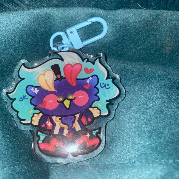 Helluva Boss Inspired Keychain | 2.3" Charms Ft. Ozzy & Fizzarolli ...