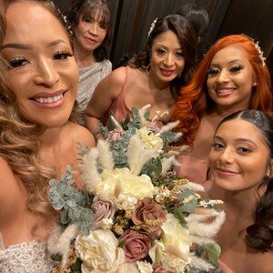 Boho Dusty Rose Flowers, Rustic Bouquet Mauve Wedding Bouquet, Pink ...