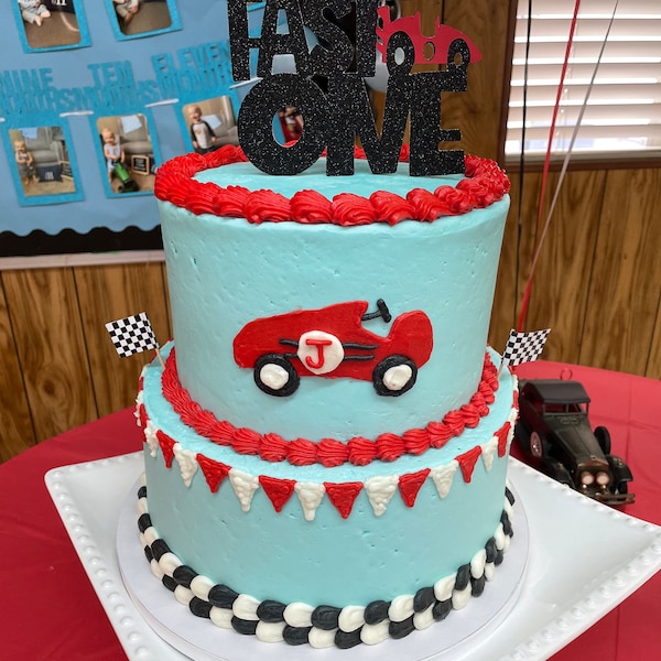 Fast One Cake Topper: Racing Car Birthday Party Decor - Etsy