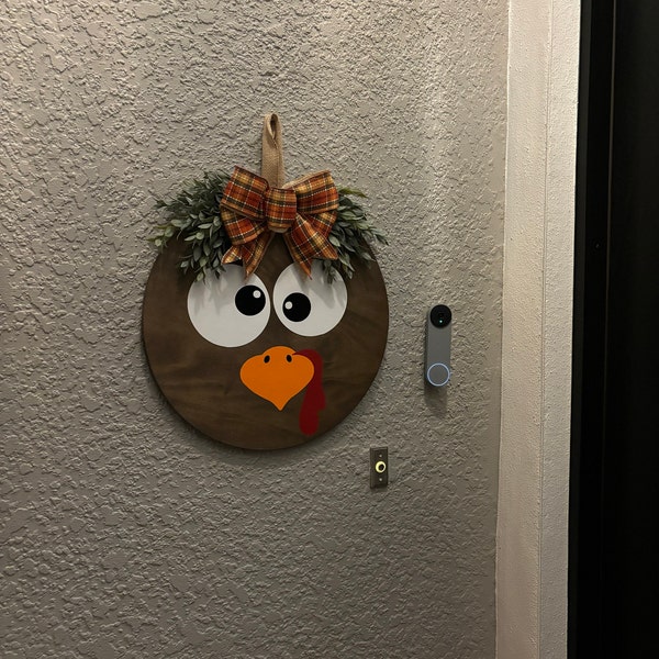 Thanksgiving Front Door Decor | Gobble | Turkey Front Door Wreath ...