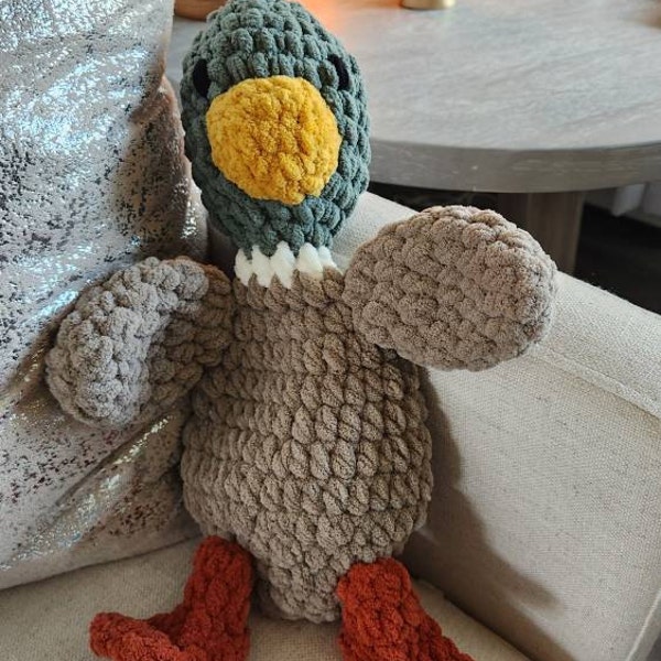 Duck Snuggler, Crochet Mallard Duck Snuggle Toy, Handmade Crochet Plush ...