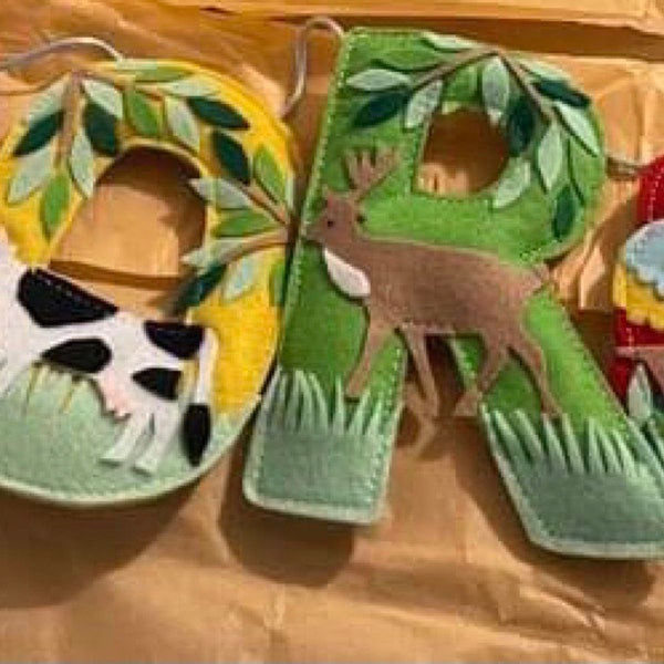 Felt Jungle Safari Animal Name Garland, Name Banner, Name Bunting, Name ...