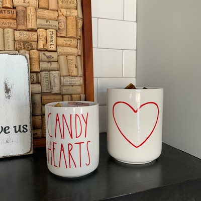 Rae Dunn Valentine Inspired Farmhouse Happy Valentines Day Candy Hearts ...