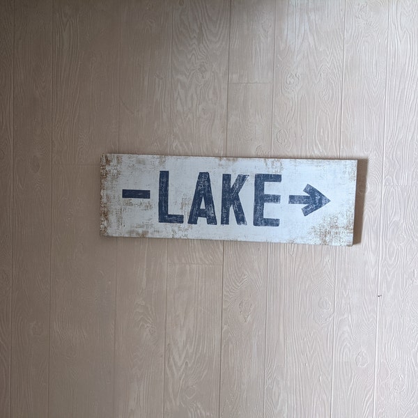 Rustic Lake Arrow Sign | Lake House Sign | Beach House Decor | Rustic ...