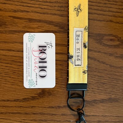 Bee Key Fob Bee Keychain Personalized Honey Bee Print Bee Gift Honey ...