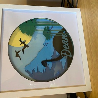 3D Dinosaur Shadow Box Double Bundle Brontosaurus and T-rex Shadow ...