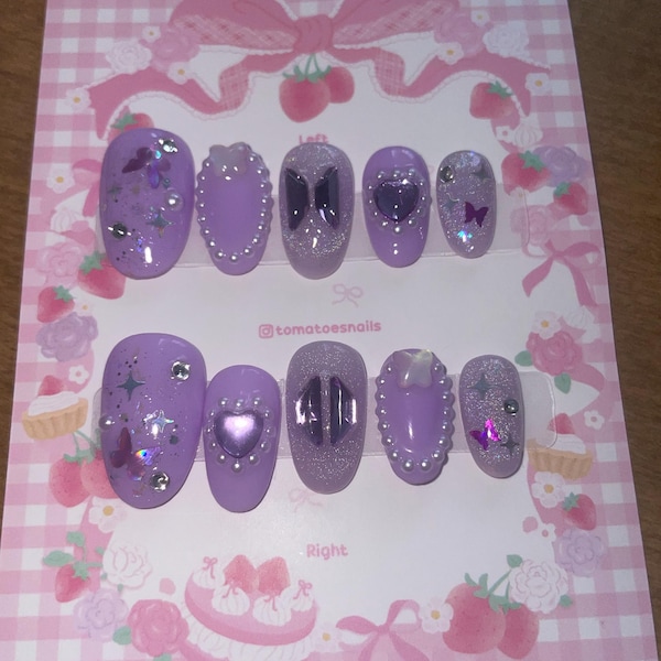 Capyorange Press On, Cute 3D Painted Nails, Cute Capybara Nails, Orange ...