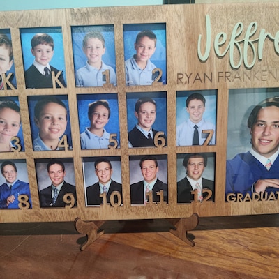 School Years Photo Frame Pre K Grade 12 to Graduation Picture Frame ...