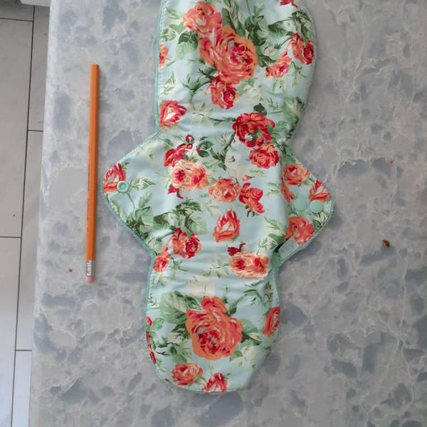 BLUE FLORA - Handmade All Purpose Wet Dry Bag, Cloth Pad Wrapper ...