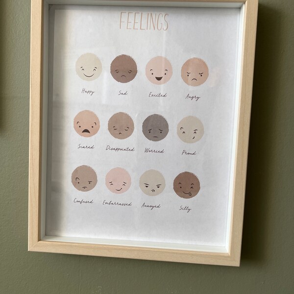 Boho Feelings Chart, Emotions Poster, Calming Corner, Educational ...