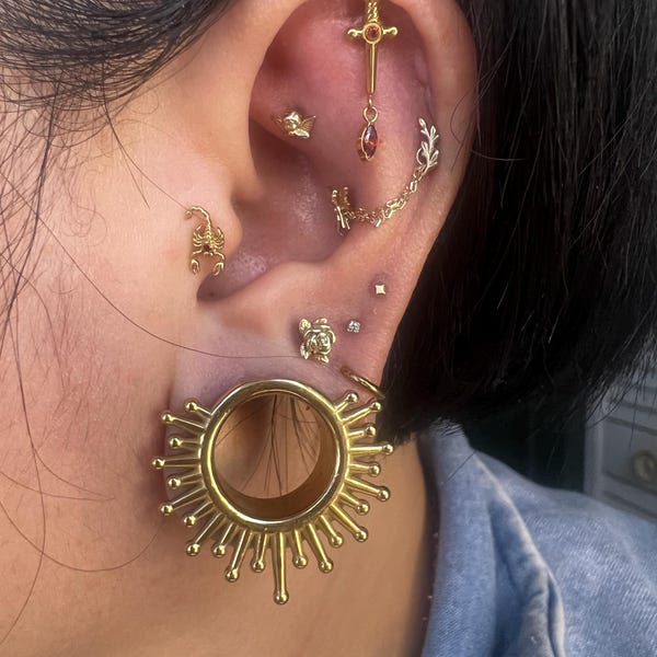 Solid 14K Gold Garnet Love Heart Dangle Charm Elegant Gemstone Clicker ...