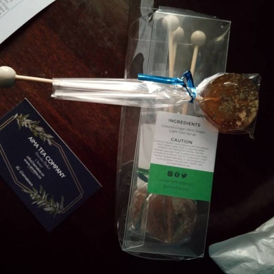 Ginger Mint Tea Stirrer, Vegan Ginger Lollipop, Ginger, Tea Stirrer ...