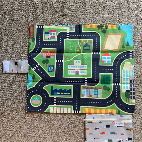 Race Track Travel Car Mat - Fold up Car Mat - Travel Toy -travel Game ...