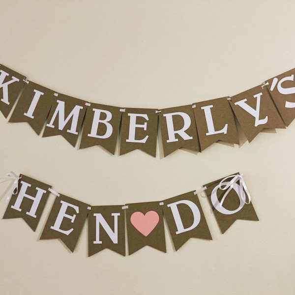 Personalised Hen Party Banner, Custom Bridal Shower & Hen Do Garland ...