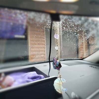 Moon Car Charm, Car Crystal, Custom Car Charm, Witchy Car Charm, Girly ...