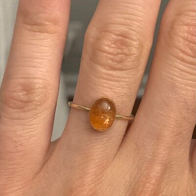 Sunstone Ring, Orange Sunstone, Gold Ring, Delicate Gold Ring, Stacking ...