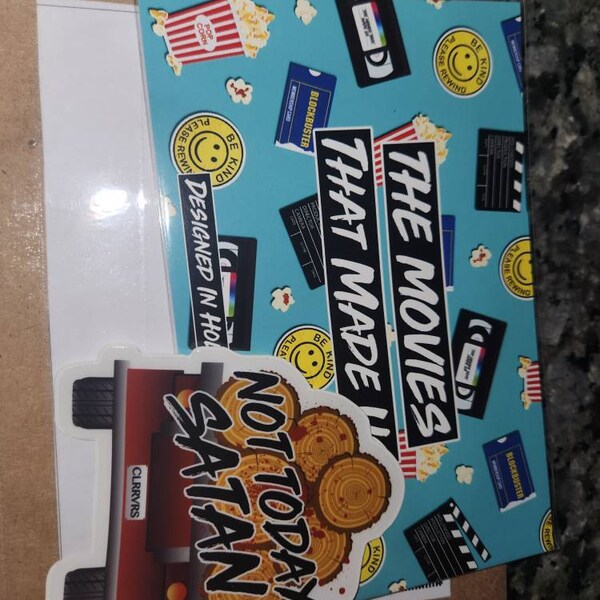 80s Classic Horror Movie VHS Stack Sticker Popcorn - Retro Scary ...